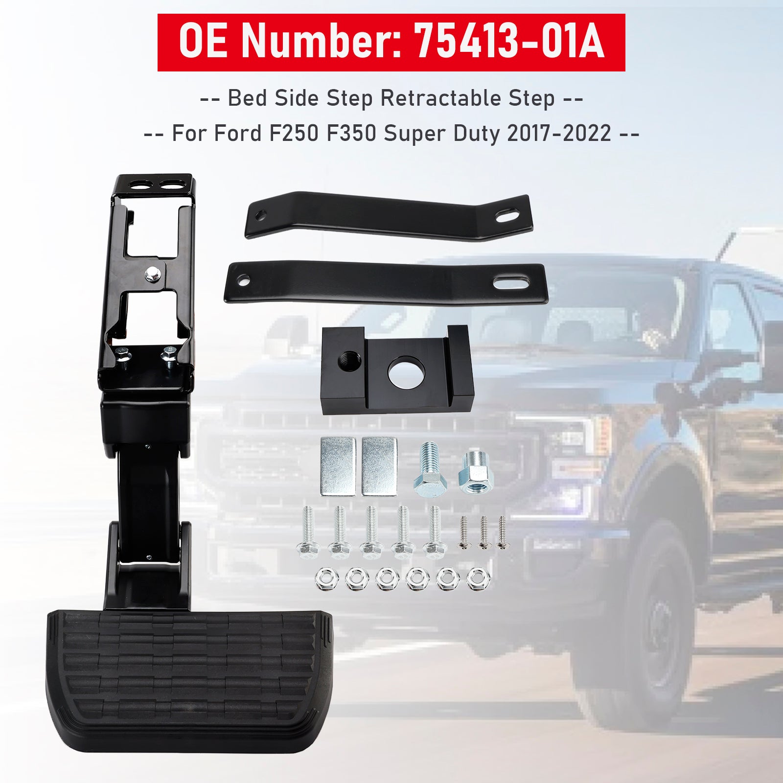 Bed Side Step Retractable Step 75413-01A For Ford F250 F350 Super Duty