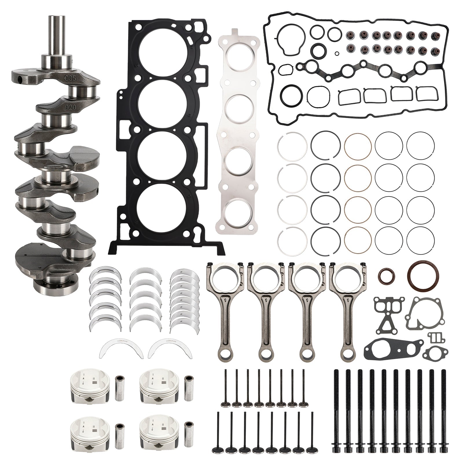 2005-2010 Hyundai Sonata G4KD 2.0L Engine Overhaul Rebuild Kit Cranksh